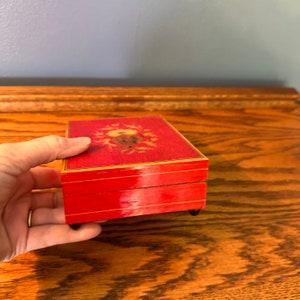 Red Musical Wooden Jewelry Box Made in Italy - It Works! - Etsy
