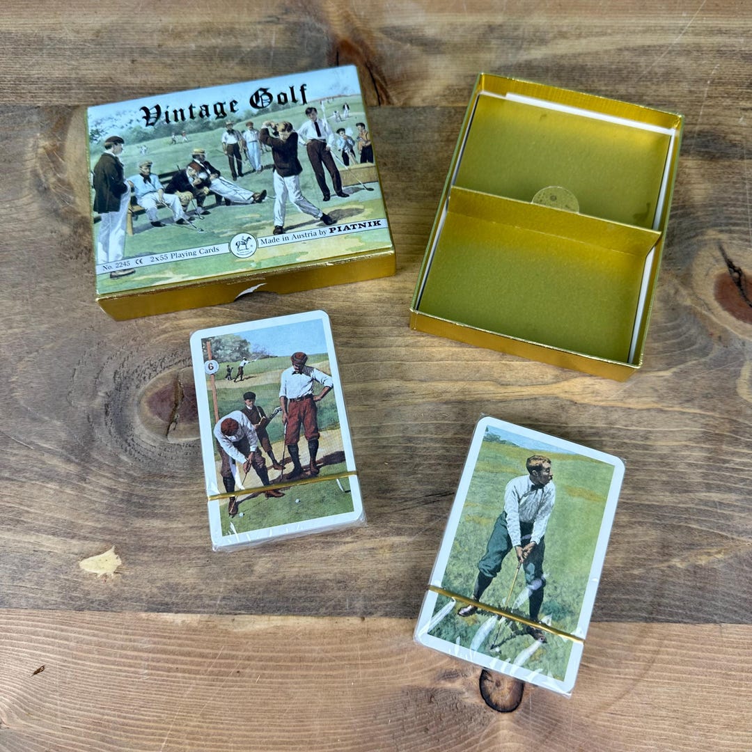 Vintage Bridge Set With Golf Theme - Unopened - Partnik - Made in ...