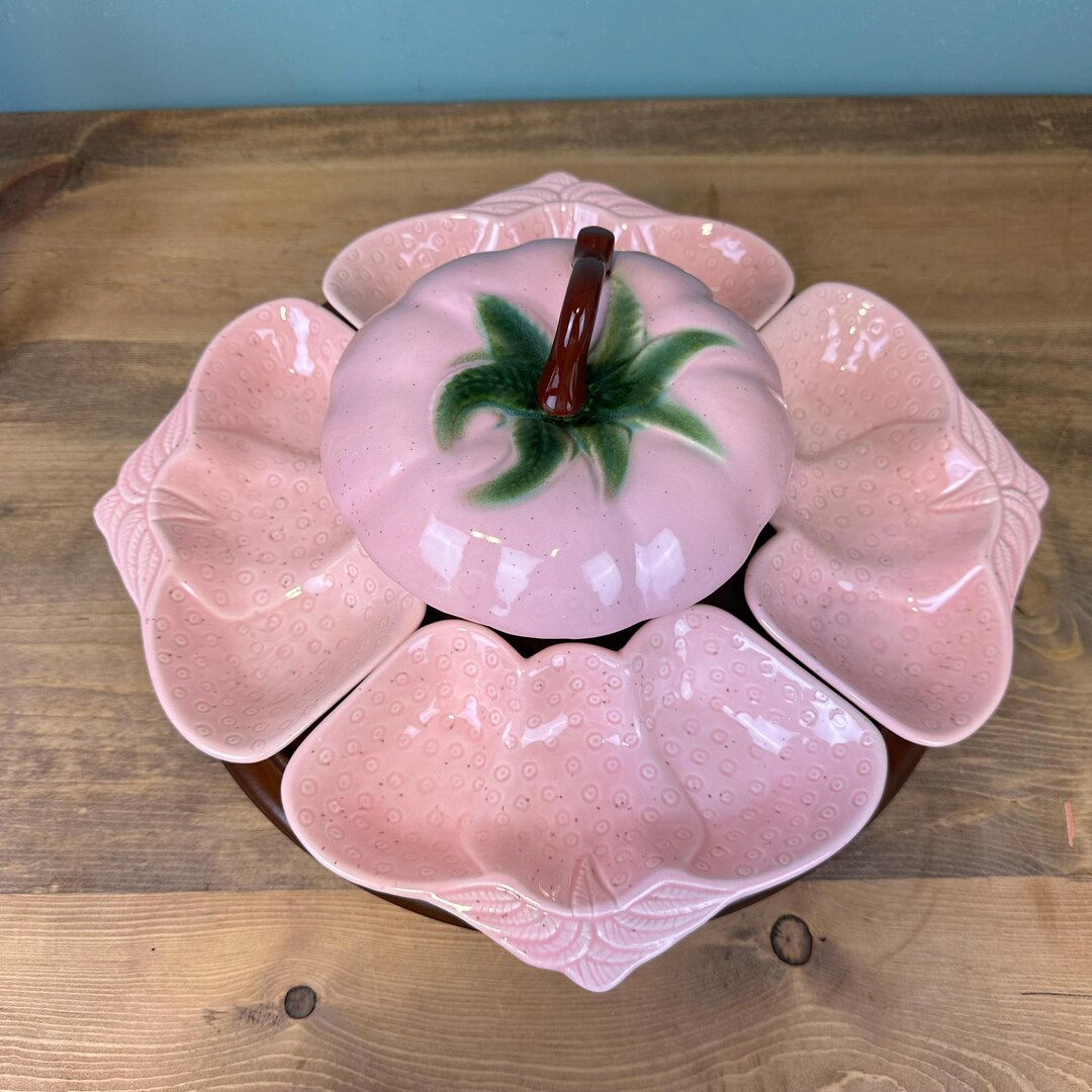 Vintage Belmar of California Pottery Pink Strawberry Serving Set - Mid ...