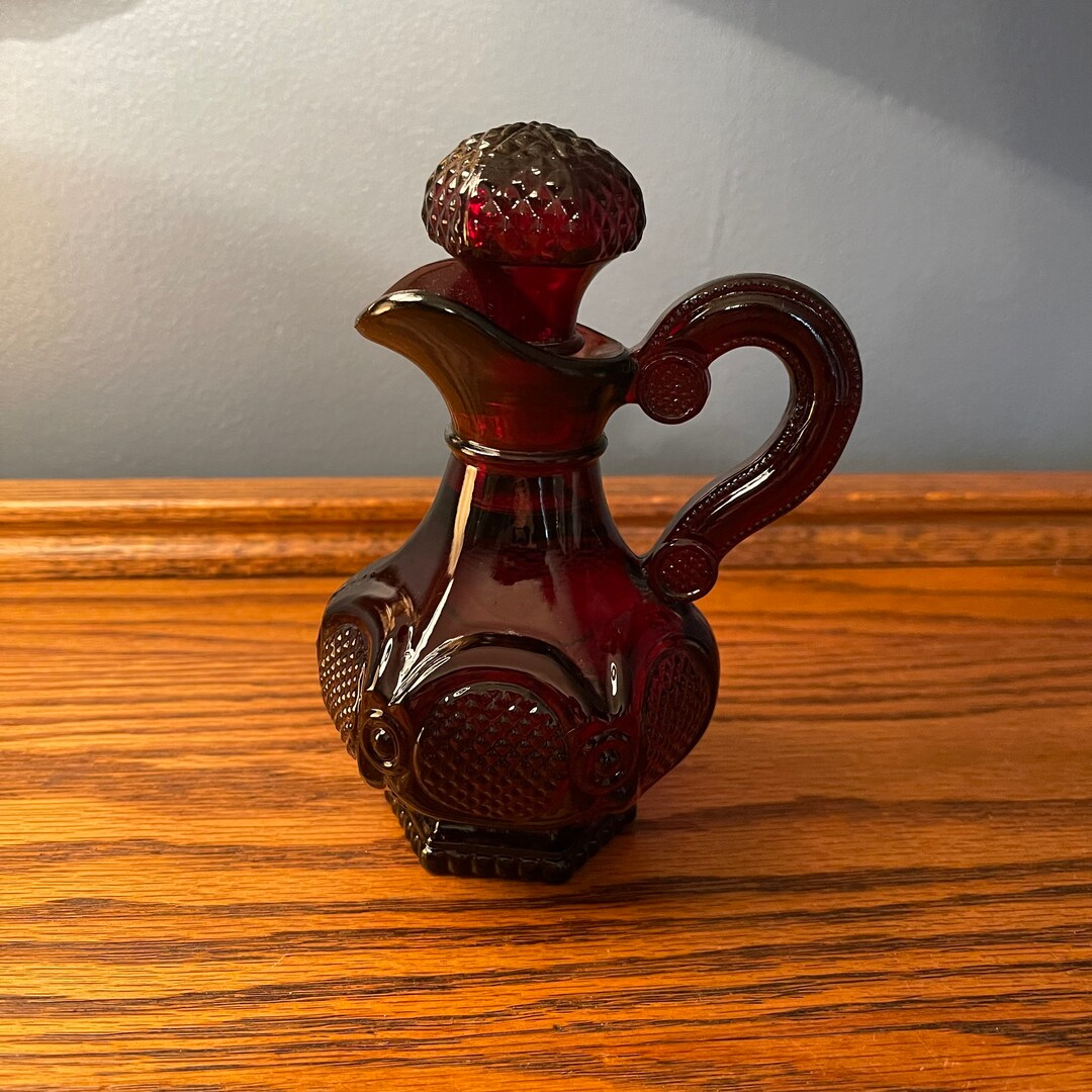 AVON Skin so Soft - Avon Ruby Red Pitcher - Small Pitcher With Stopper ...