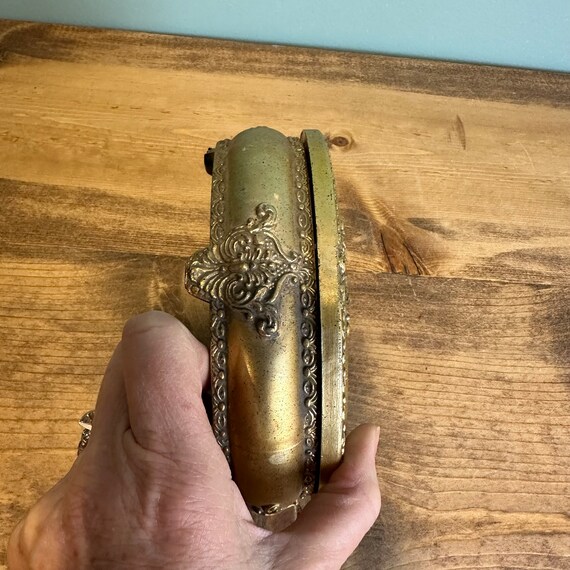 Vintage Gold Ornate Trinket Box with Photo Frame - Gem