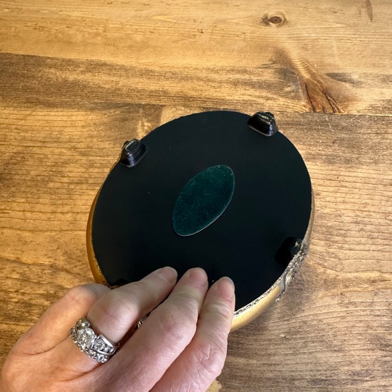 Vintage Gold Ornate Trinket Box with Photo Frame - Gem