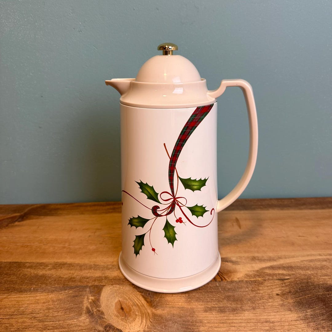 Lenox Holiday Thermal Carafe With Holly Berry Design - Etsy