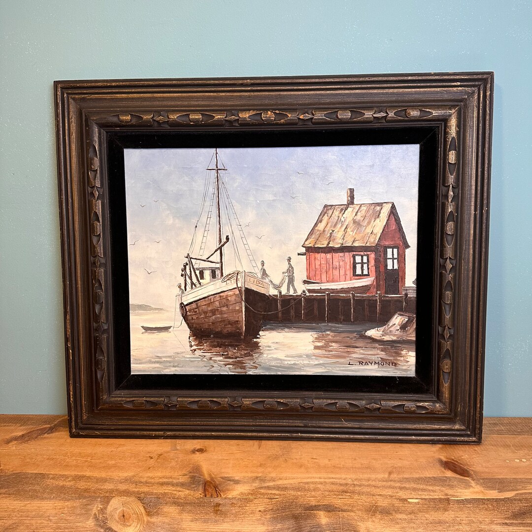 L Raymond Vintage Oil on Canvas in Solid Wood Frame 28 X 24 - Etsy