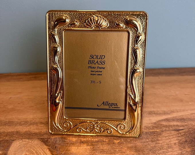 Allegro Solid Brass 3 1/2 X 5 Inch Table Top Photo Frame - Etsy