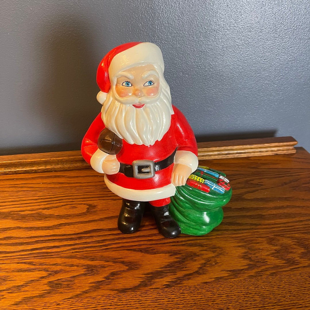 Vintage Plaster Santa Clause With Football and Toys - Etsy