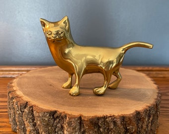 Brass Cat Figurine | Etsy