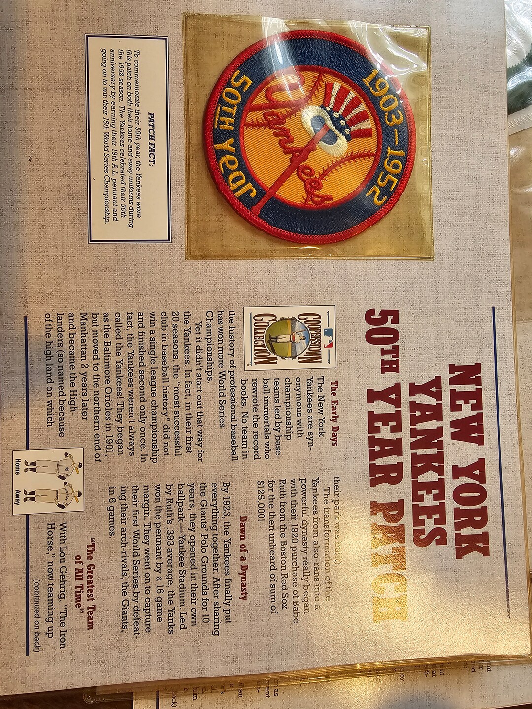 Yankees 50th Year Patch, Cooperstown Coll. - Etsy