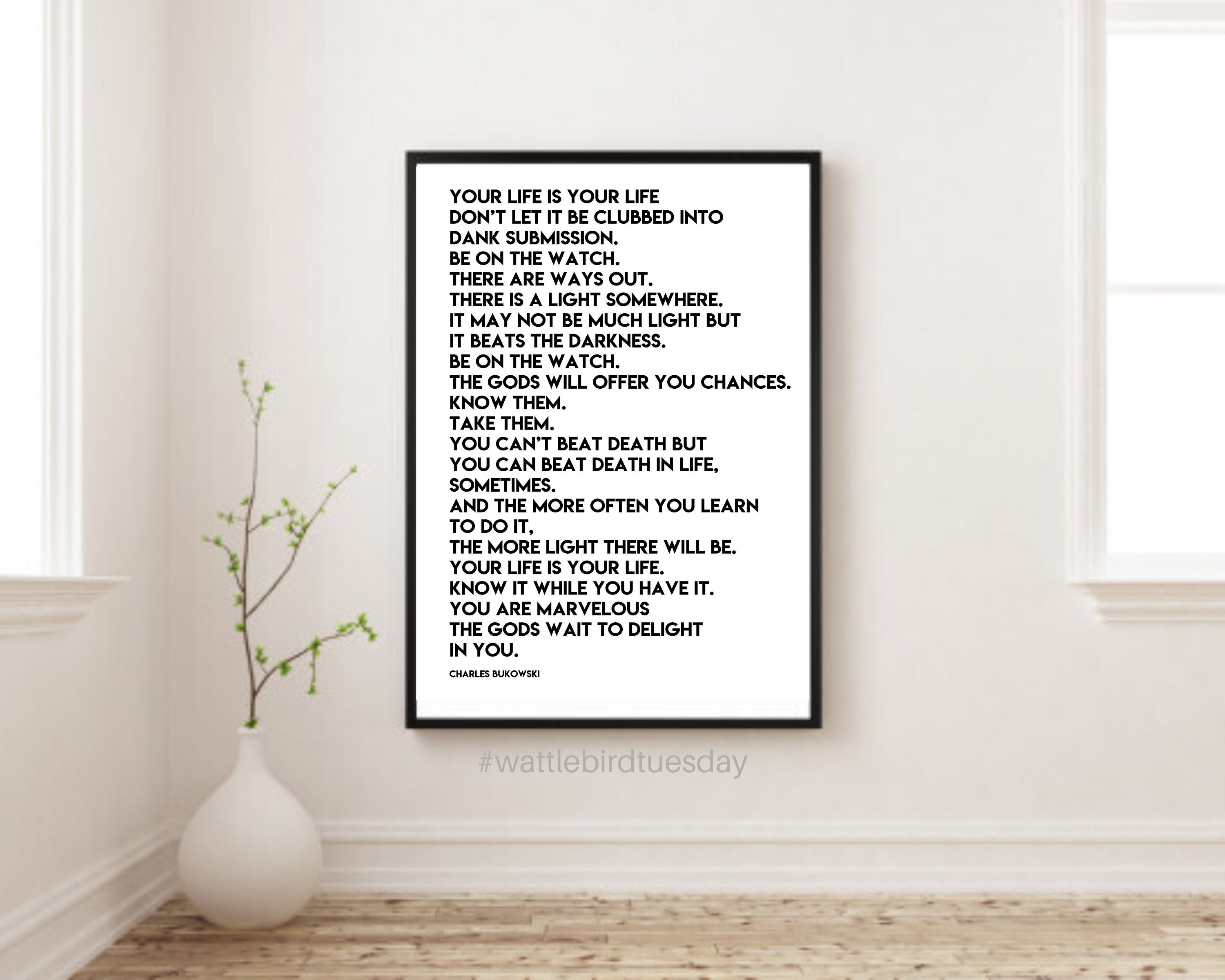 Bukowski Your Life is Your Life Dont Let It Be Clubbed | Etsy