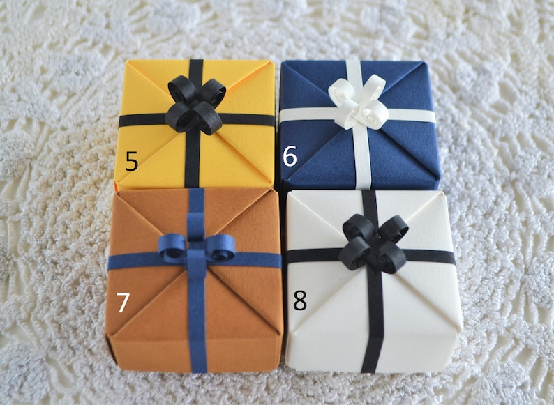 Origami Gift Boxes With Lids Finished Origami Wedding Favor Box Set of ...