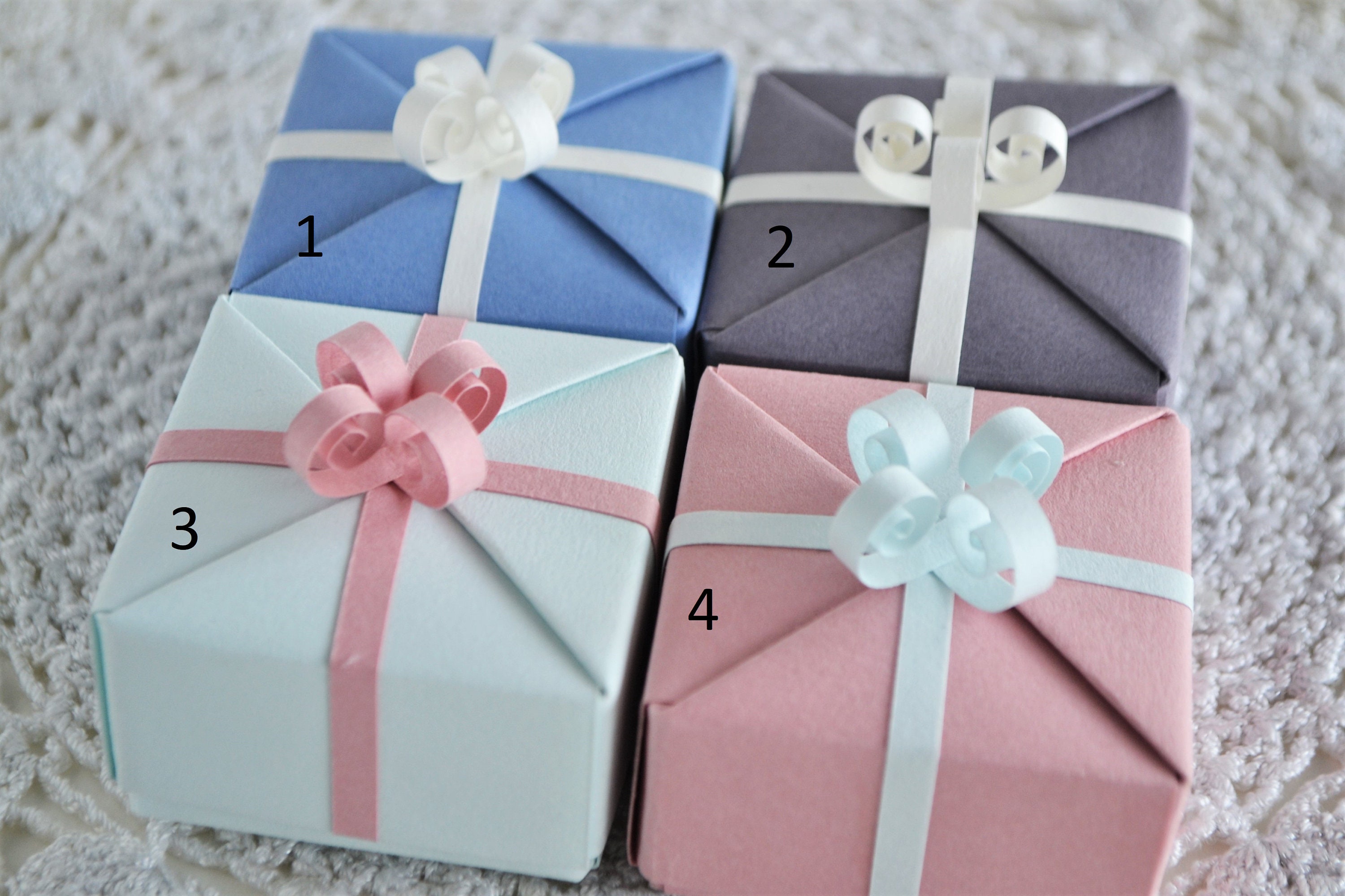 Origami Gift Boxes With Lids Finished Origami Wedding Favor Box Set of ...