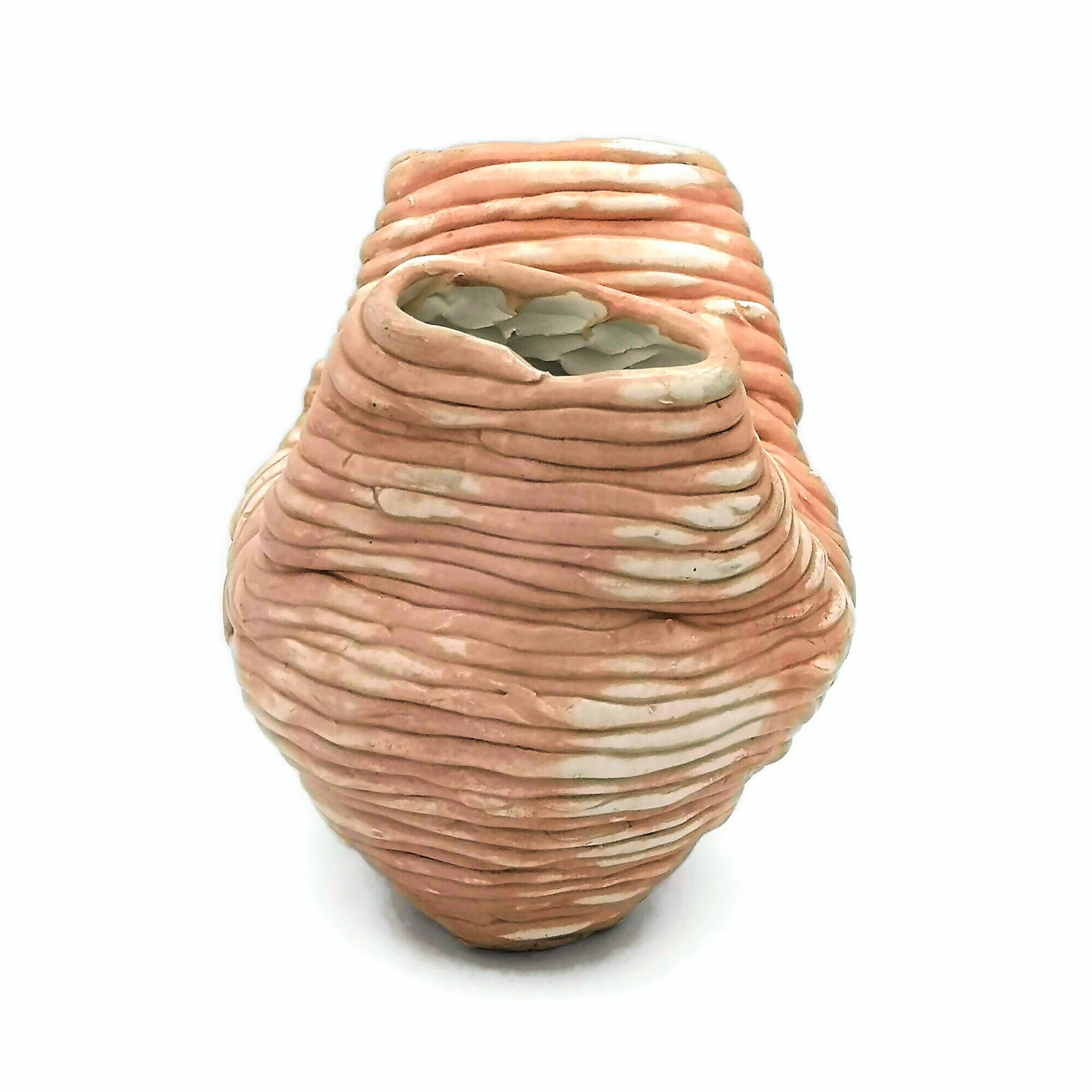 Sculptural Handmade Ceramic Pink Vase – Textured Organic Bud Vase - Etsy