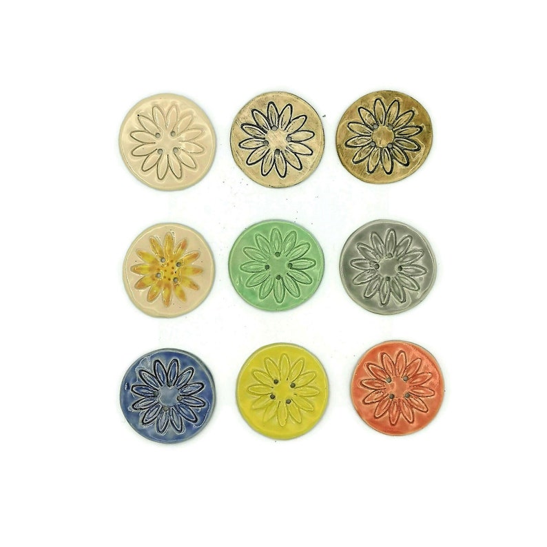 Extra Large Ceramic Flower Buttons – Handmade Decorative Sewing Buttons ...