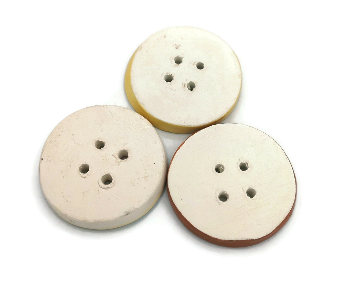 3pc 45mm Extra Large Handmade Ceramic Novelty Sewing Buttons, Strange ...