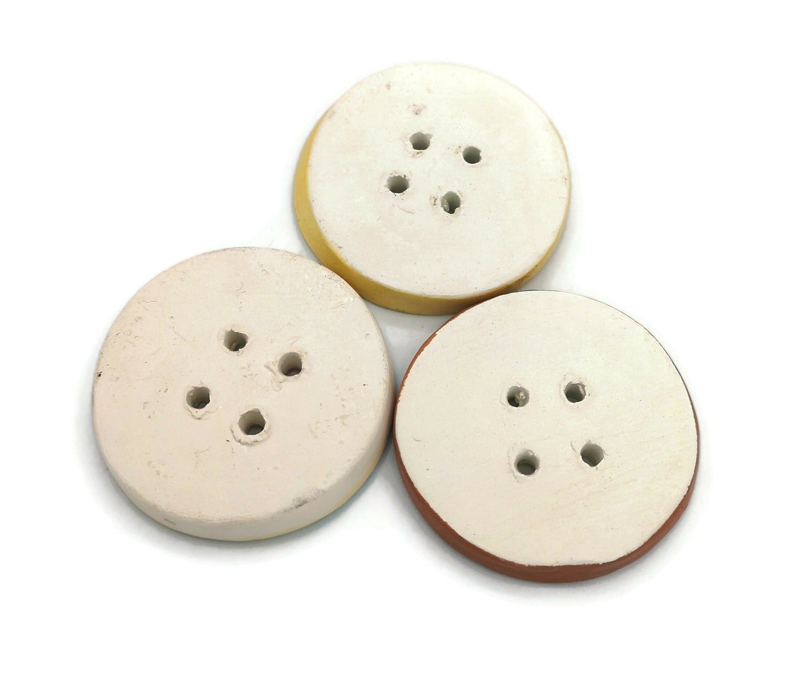 3pc 45mm Extra Large Handmade Ceramic Novelty Sewing Buttons, Strange ...