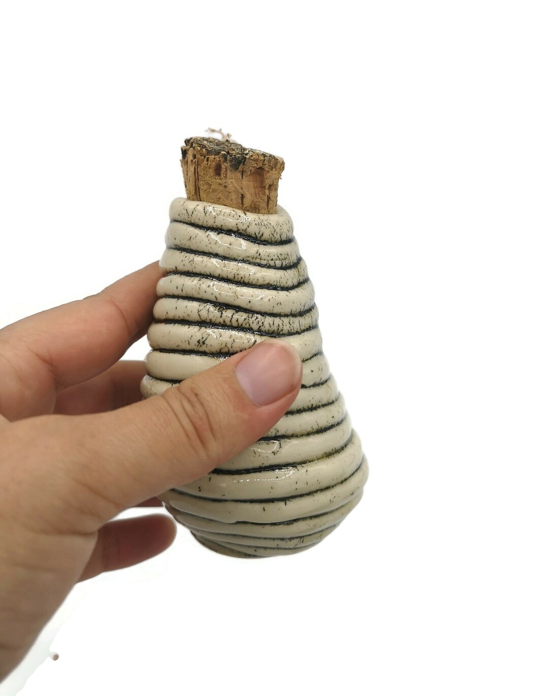 Handmade Ceramic Bottle – Pottery Vase With Textured Irregular Shape ...