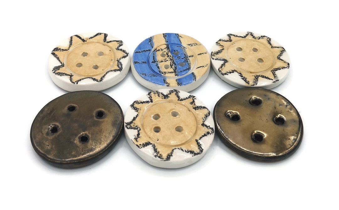 Sun-themed Extra Large Buttons | Handmade Ceramic Sewing Supplies - Etsy