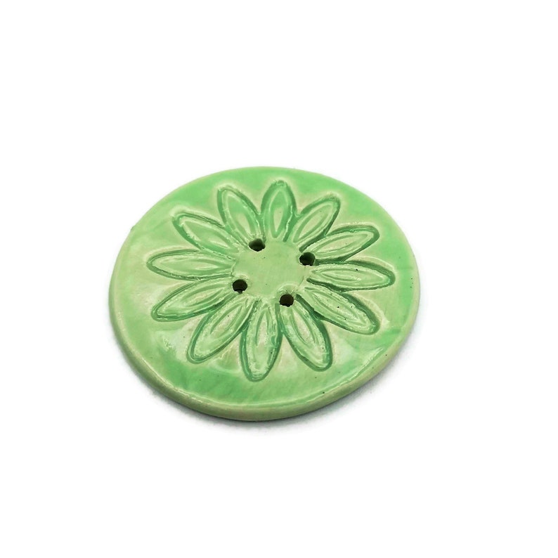 Extra Large Ceramic Flower Buttons – Handmade Decorative Sewing Buttons ...