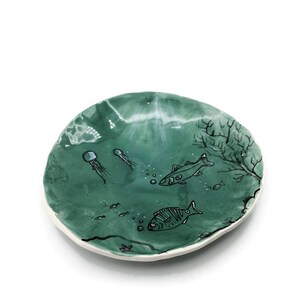 Green Ceramic Serving Plate – Ocean Decor & Dinner Plate - Etsy