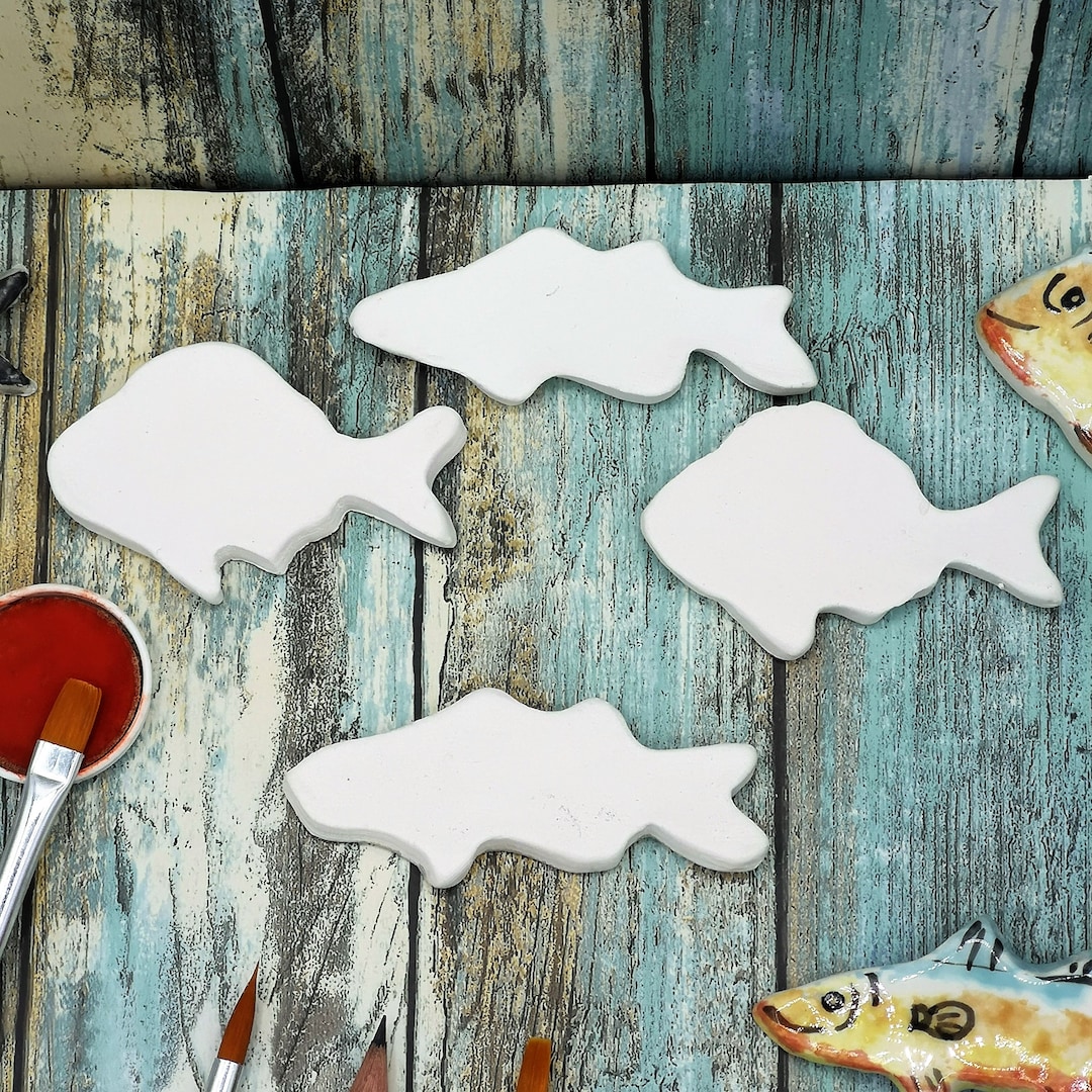 Handmade Ceramic Bisque Fish Plaque Ready to Paint Unpainted - Etsy