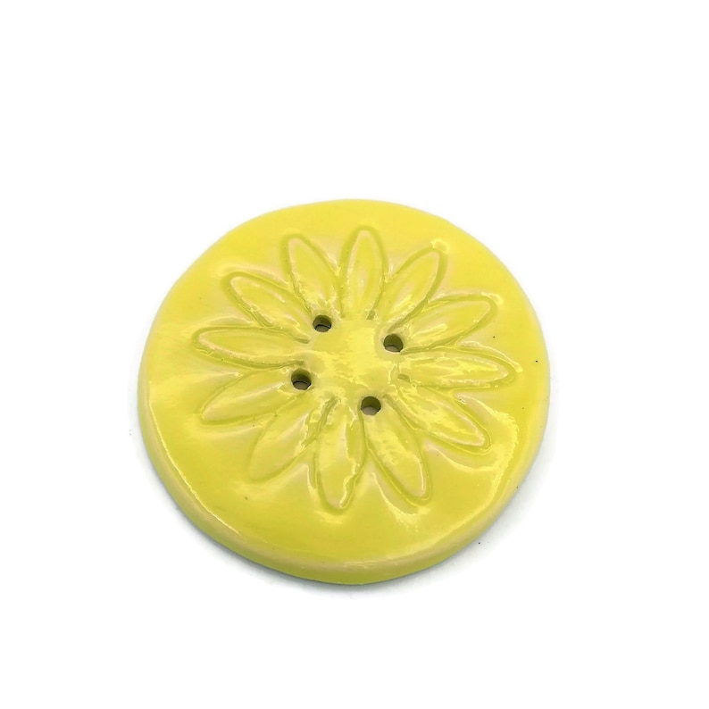 Extra Large Ceramic Flower Buttons – Handmade Decorative Sewing Buttons ...