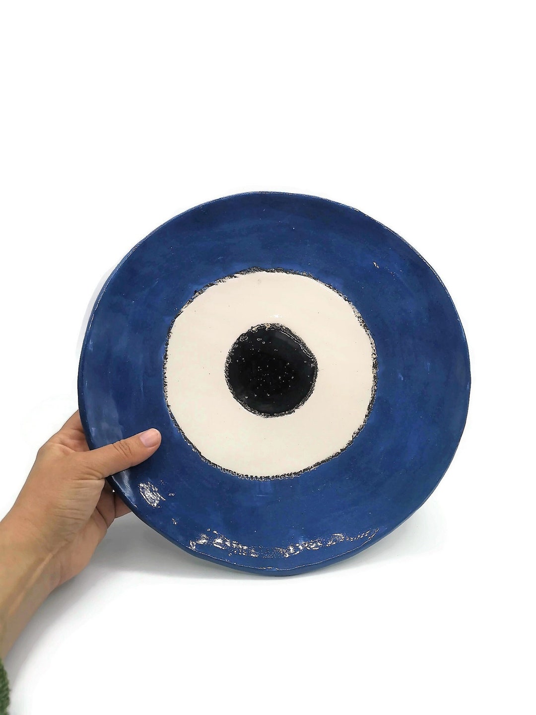 Handmade Ceramic Blue Evil Eye Plate – Wall Decor or Tableware - Etsy