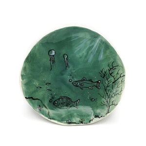 Green Ceramic Serving Plate – Ocean Decor & Dinner Plate - Etsy