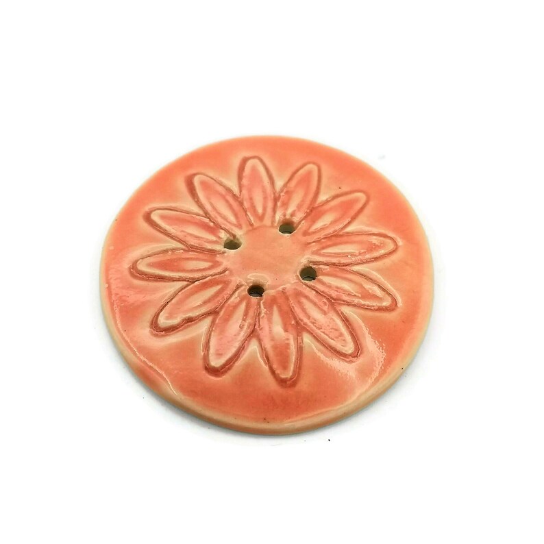 Extra Large Ceramic Flower Buttons – Handmade Decorative Sewing Buttons ...