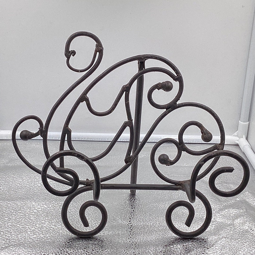 Vintage Wrought Iron Plate/photo Stand - Etsy