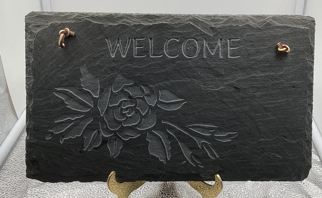 Rustic Slate Welcome Sign - Etsy