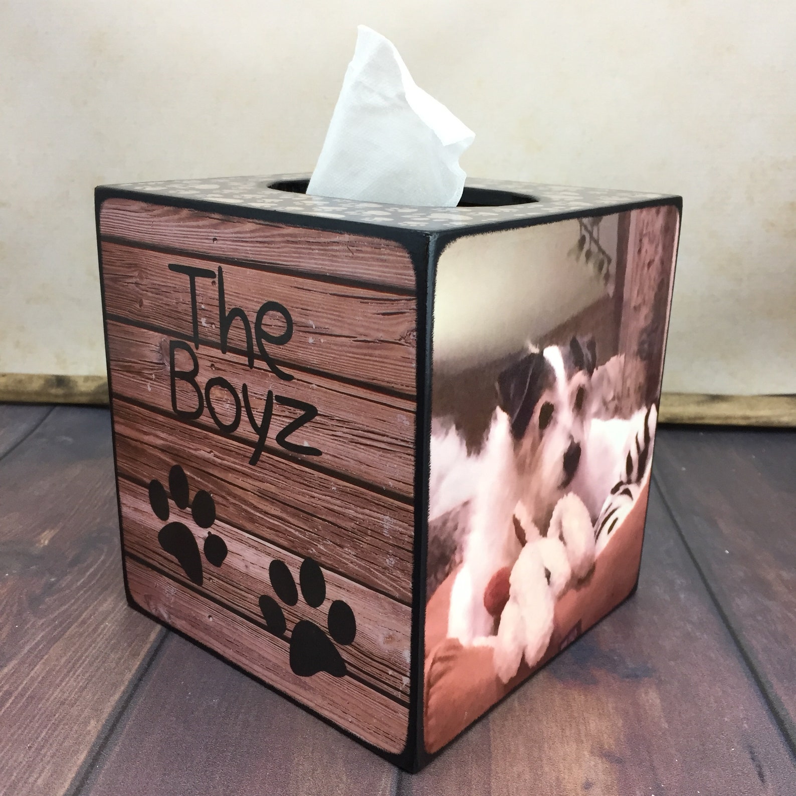 Personalized Pet Portrait Gift Tissue Box Wood Tissue Box - Etsy
