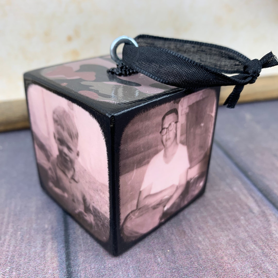 Personalized Memorial Photo Christmas Ornament-custom Wood Photo Block ...