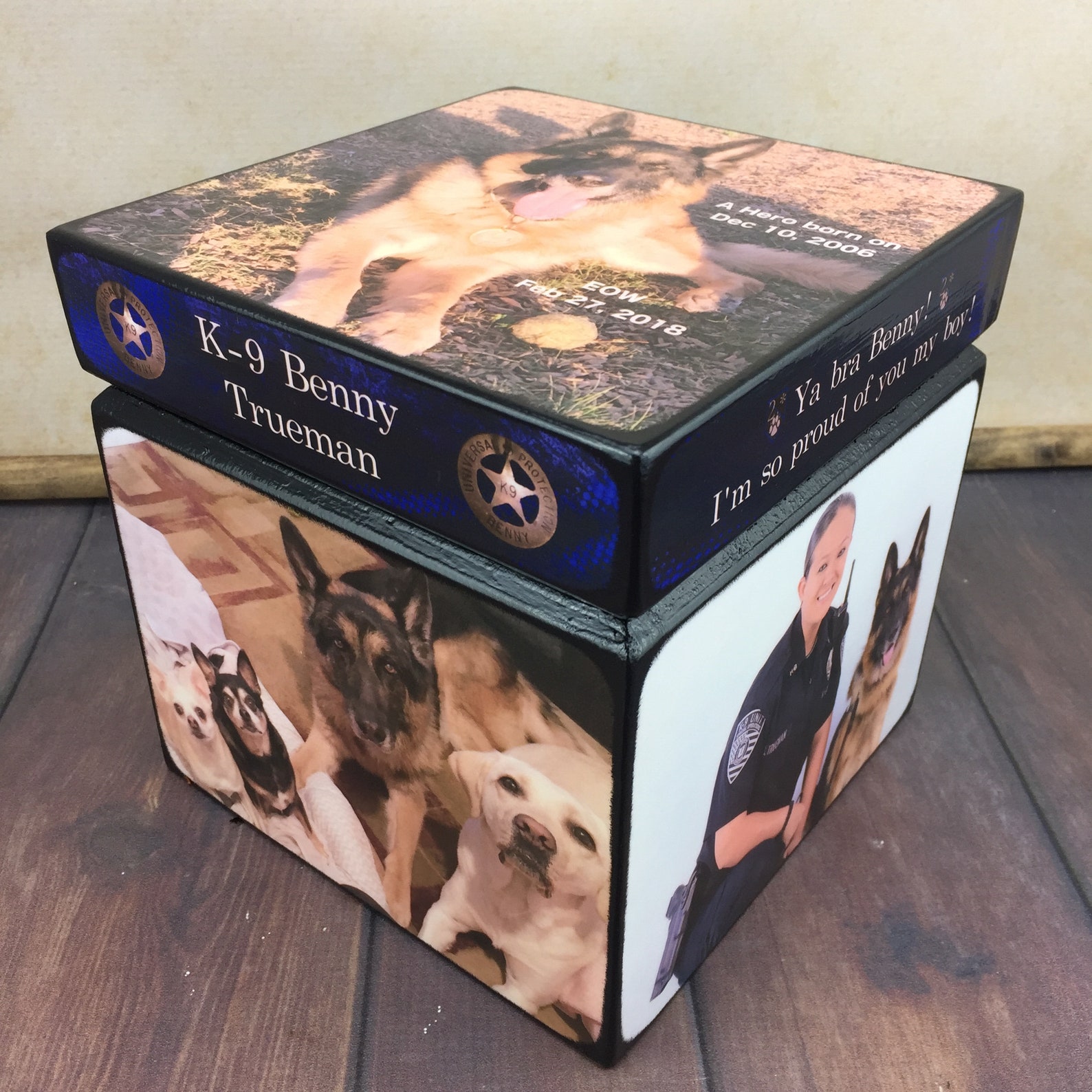 Police Officer K-9 Keepsake Box Wooden Box - Etsy
