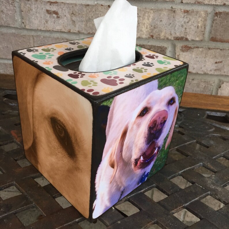 Dog Tissue Box Tissue Box with photo's Personalized | Etsy