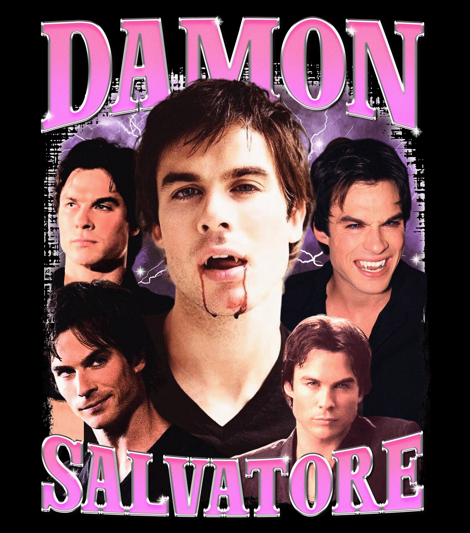 Damon Salvatore Tshirt PNG Design, Bootleg Tee, Instant Download and ...