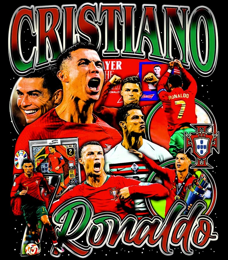 Cristiano Ronaldo Portugal Tshirt Design, Bootleg Tee, Instant Download ...