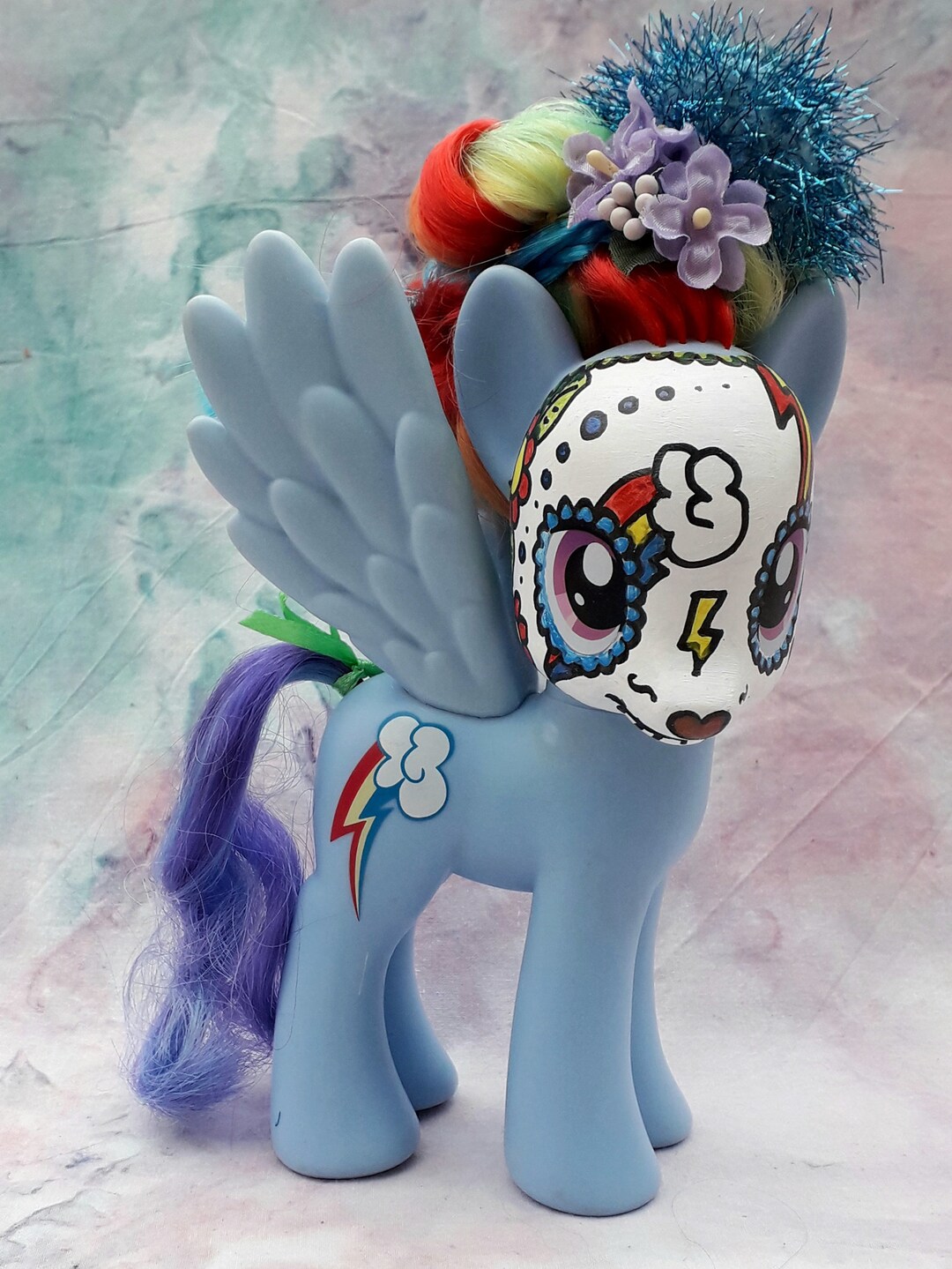 Custom My Little Pony Day of the Dead Rainbow Dash MLPFIM G4 Sugarskull ...