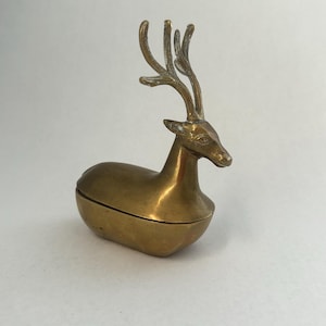Vintage Brass Stag Buck Deer Decorative Box Dresser Shelf Decor - Etsy