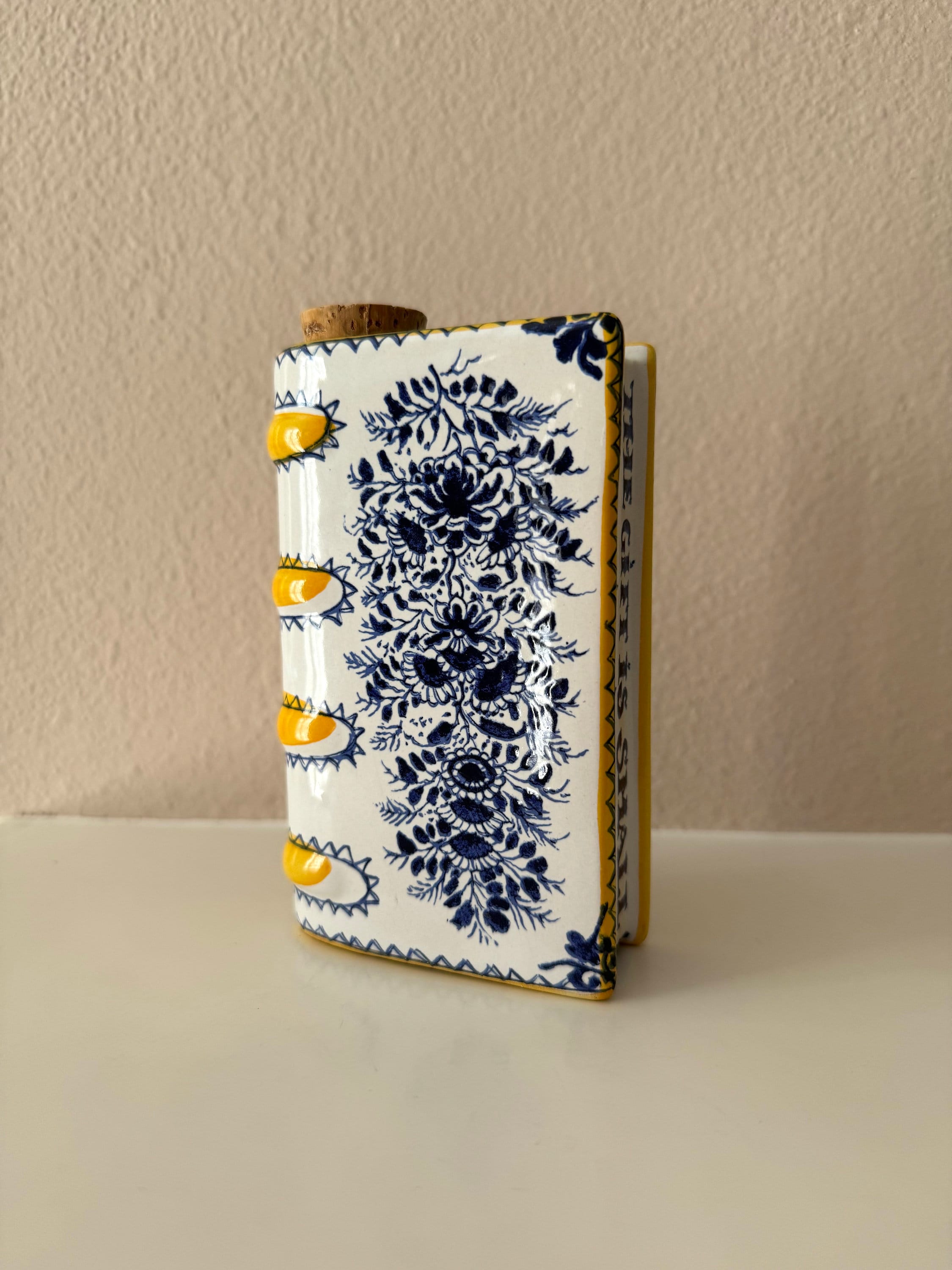Vintage Ceramic Book Shaped Flask Decanter or Vase Gift is Small ...