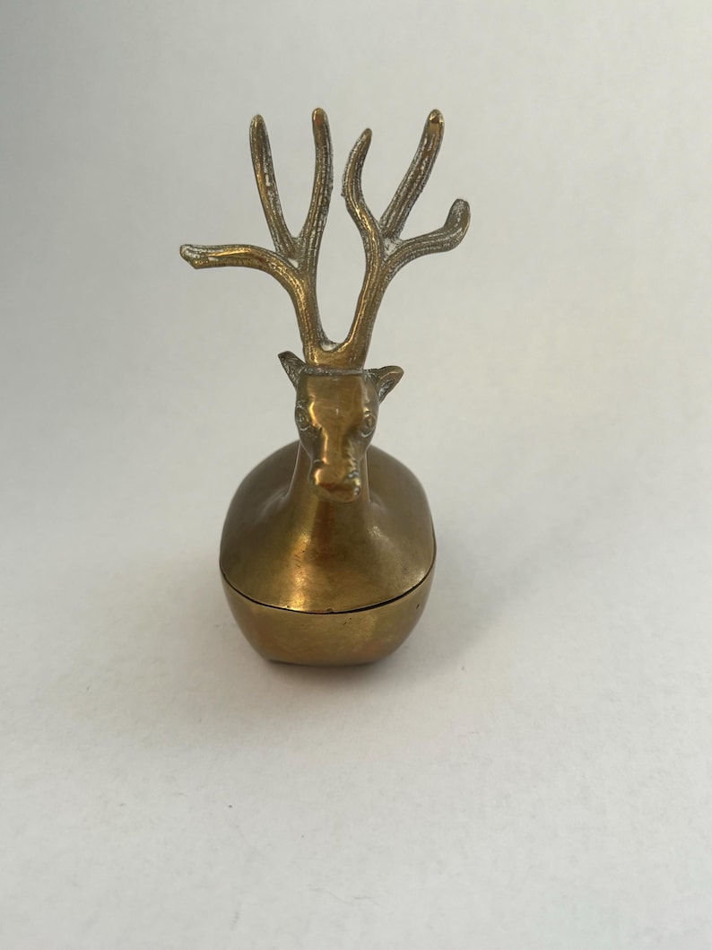 Vintage Brass Stag Buck Deer Decorative Box Dresser Shelf Decor - Etsy