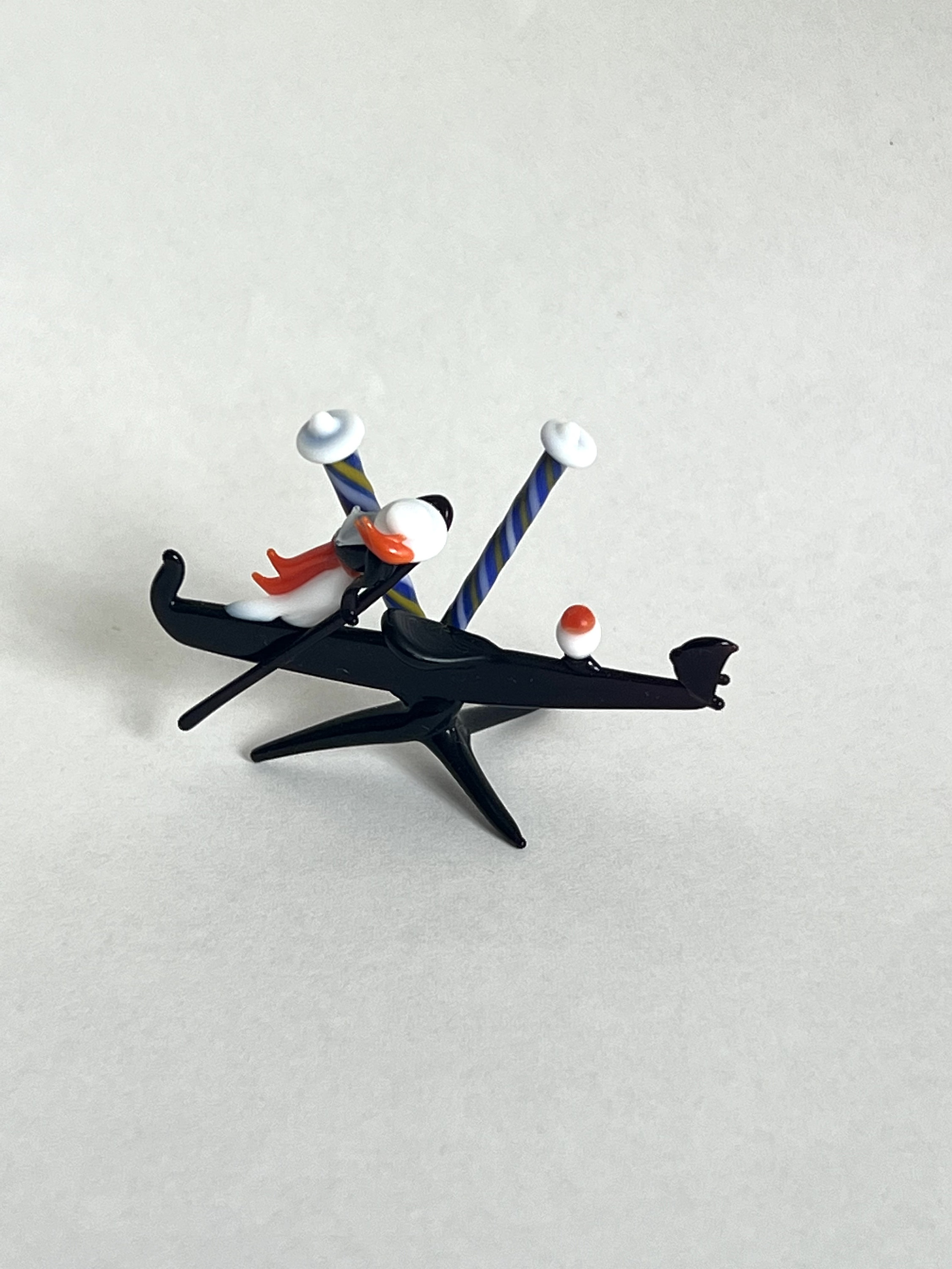 Vintage Murano Glass Art Gondola & Gondolier Miniature Sculpture ...