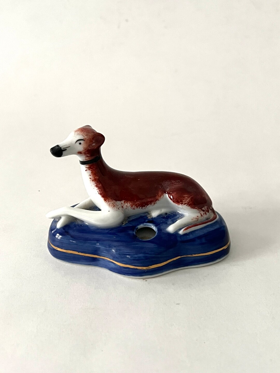 Vintage Hand-painted Brown Greyhound Whippet Staffordshire England ...