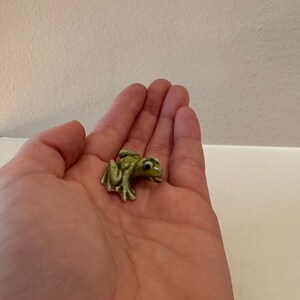 Vintage Miniature Green Ceramic Frog - Etsy