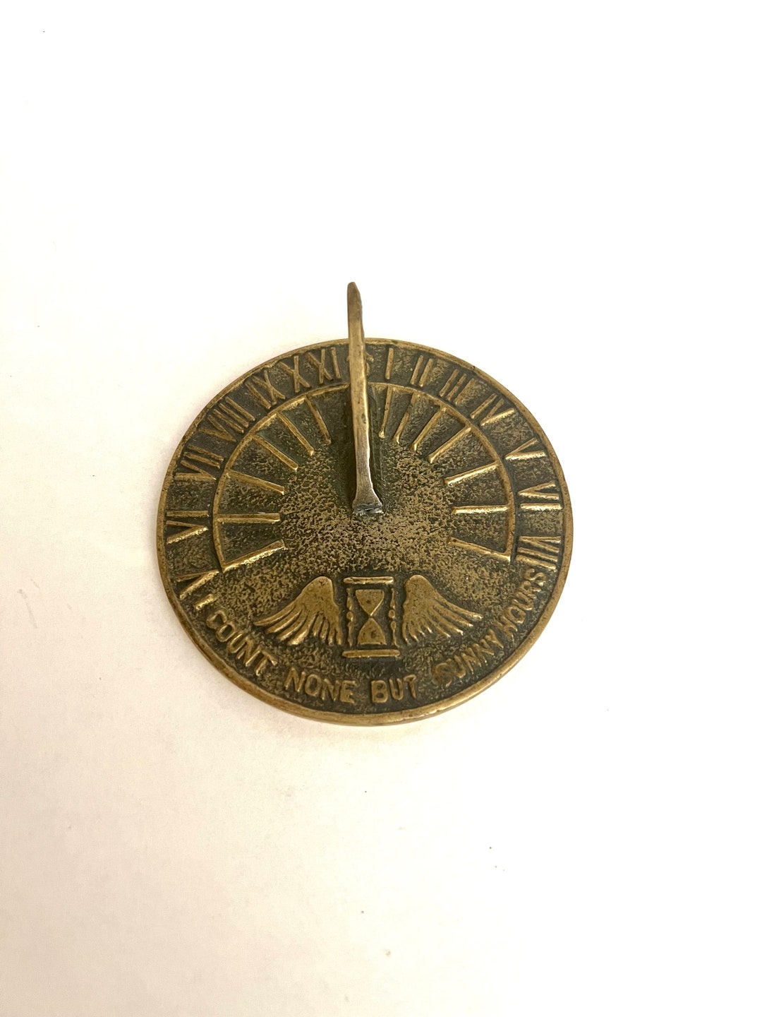Vintage Metal Sun Dial Roman Numerals States "i Count None but Sunny ...