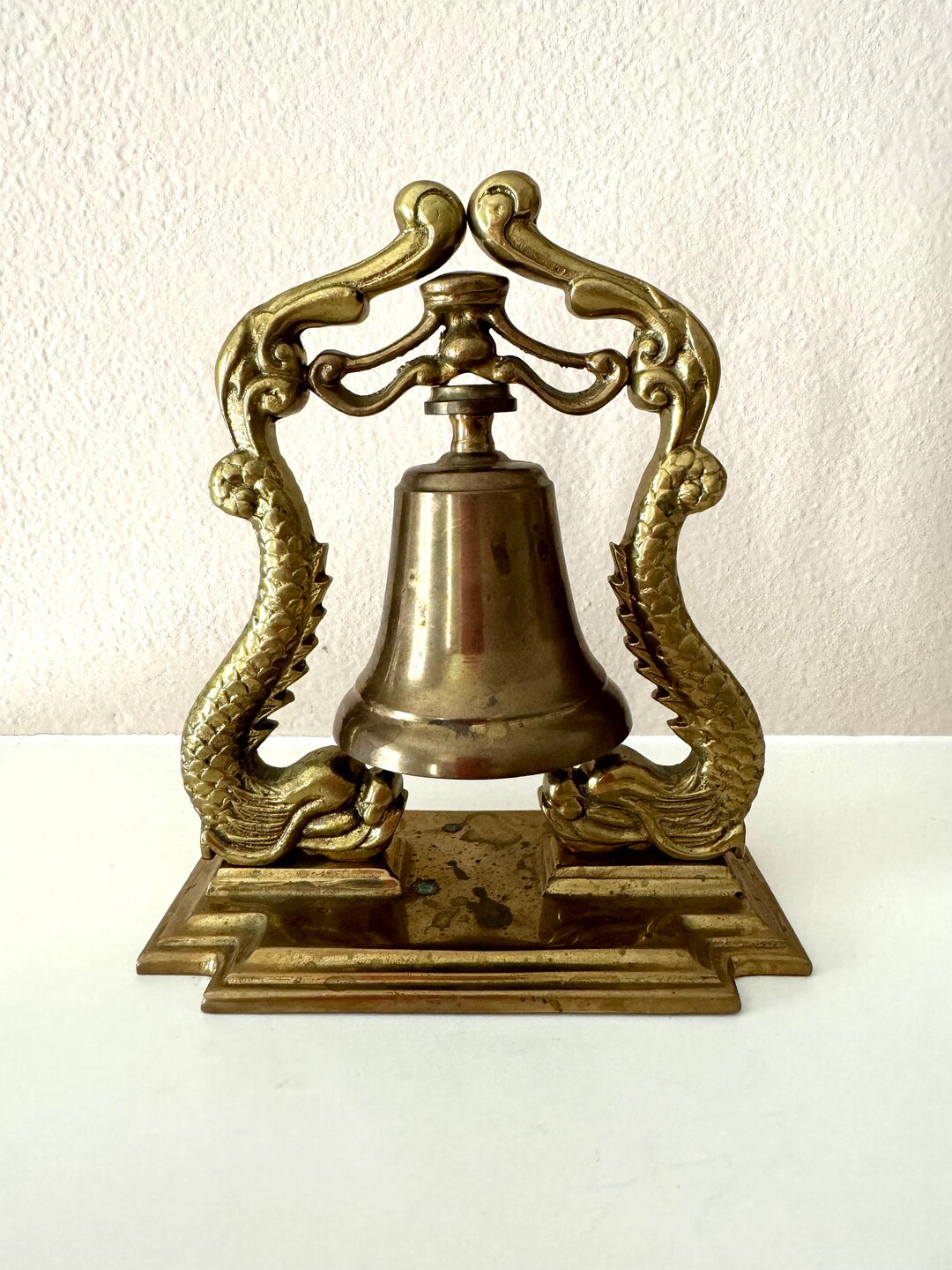 Vintage Ship Navy Submarine Captains Bell With Dolphin Dragon Fish ...