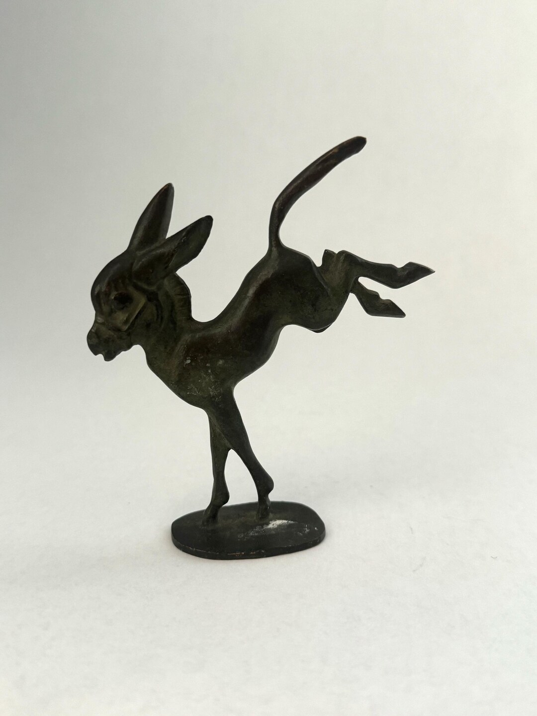 Antique Bronze Metal Small Kicking Donkey Figurine - Etsy