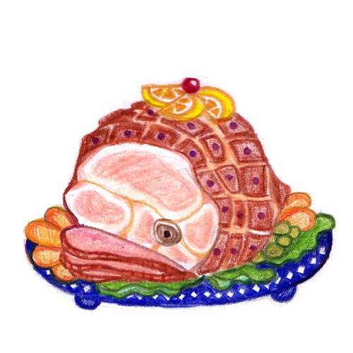 Hand Drawing Ham Keychain | Etsy