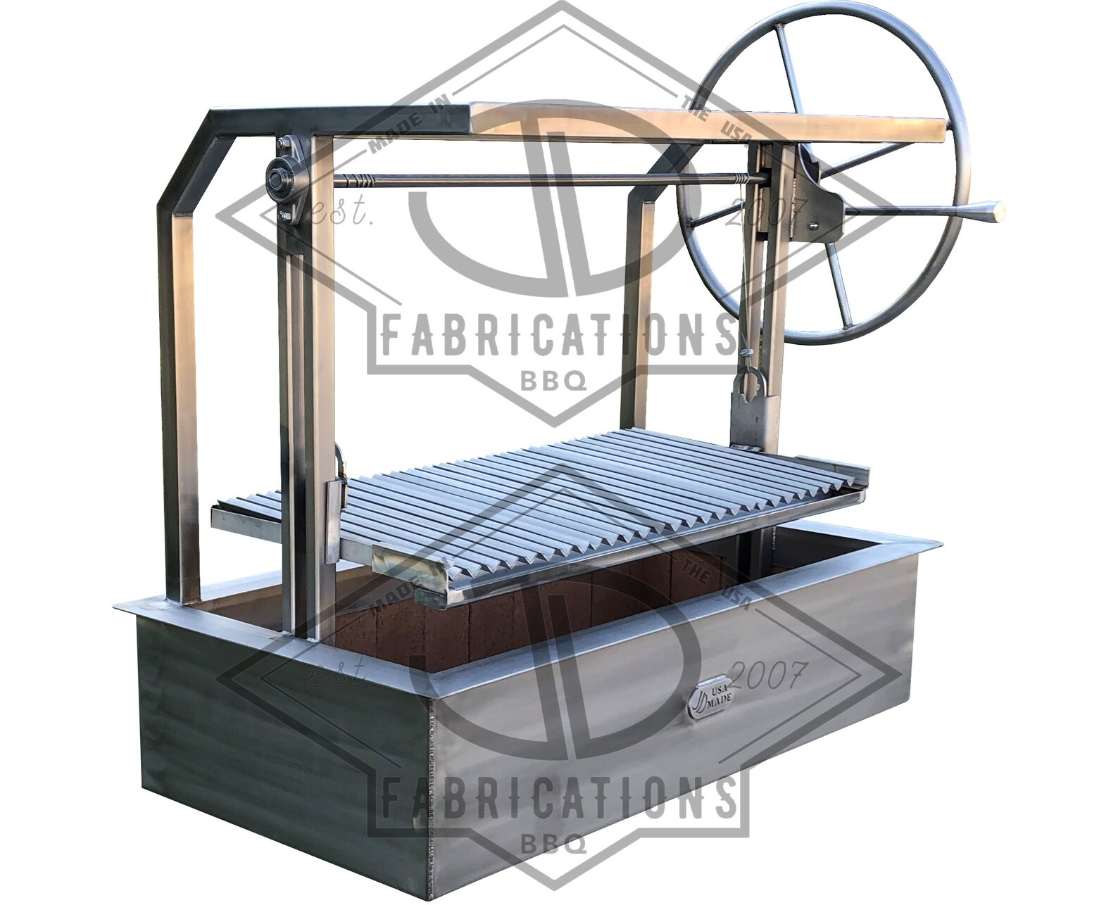 39.5"x 27.5" Argentinian Style BBQ Grill With Round Rod Grate| Height ...