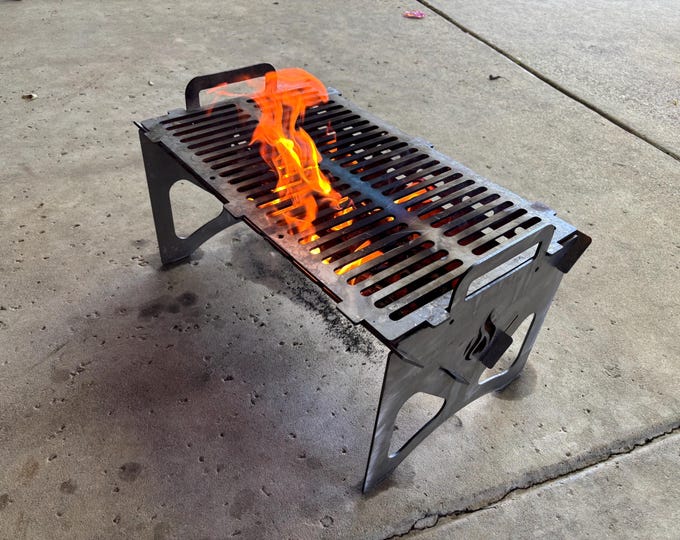 Collapsible Portable Bbq Grill 20x12 Inches Cut From 10 Gauge Steel 1/4 ...