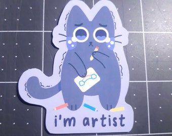 Sad Cat Sticker - Etsy